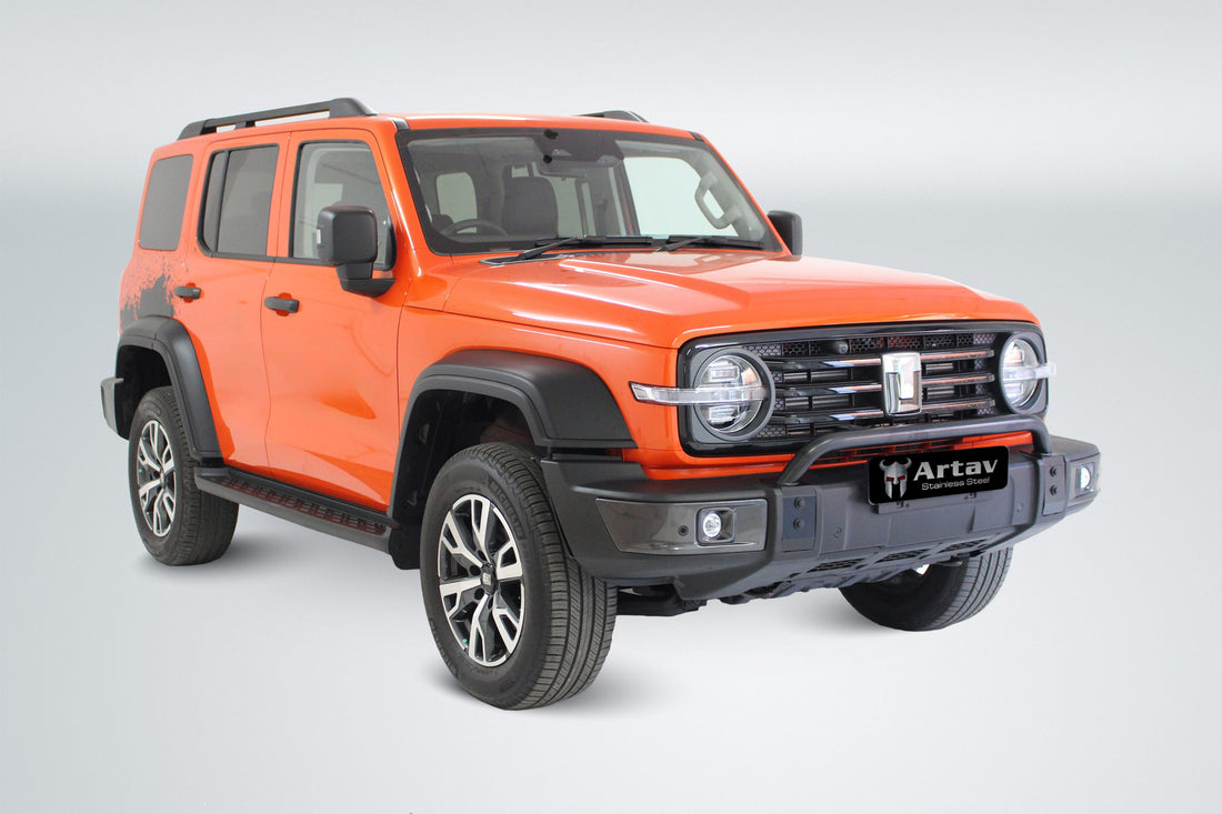 GWM TANK 300 Styling Bar with Spot Light Tabs Black – Tam Towbars